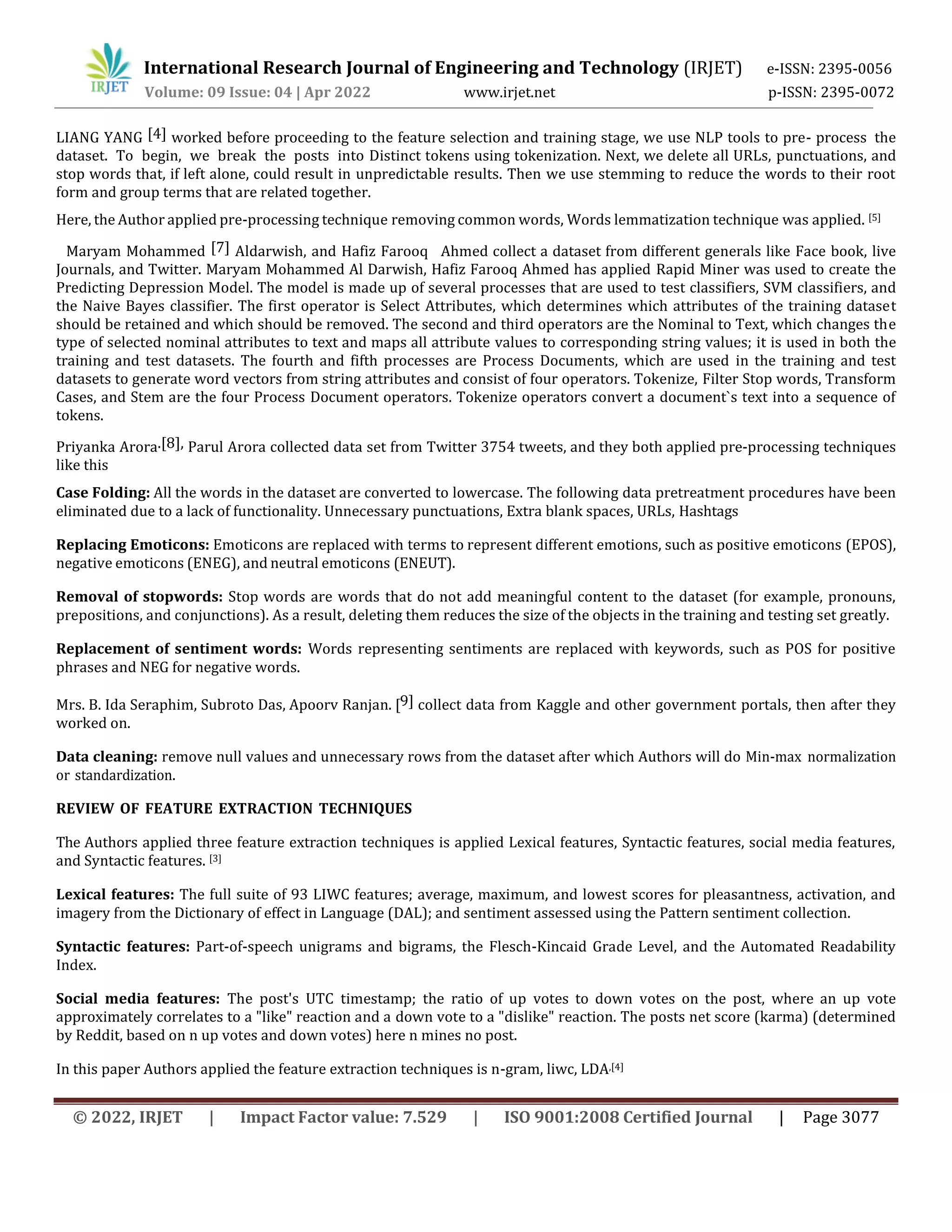 Stress Sentimental Analysis Using Machine learning (Reddit): A Review | PDF