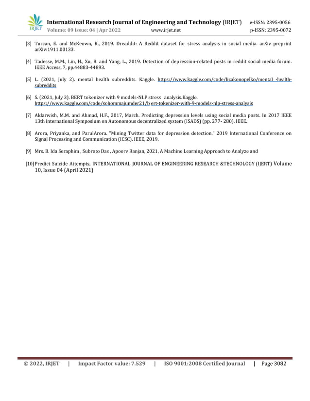 Stress Sentimental Analysis Using Machine learning (Reddit): A Review | PDF