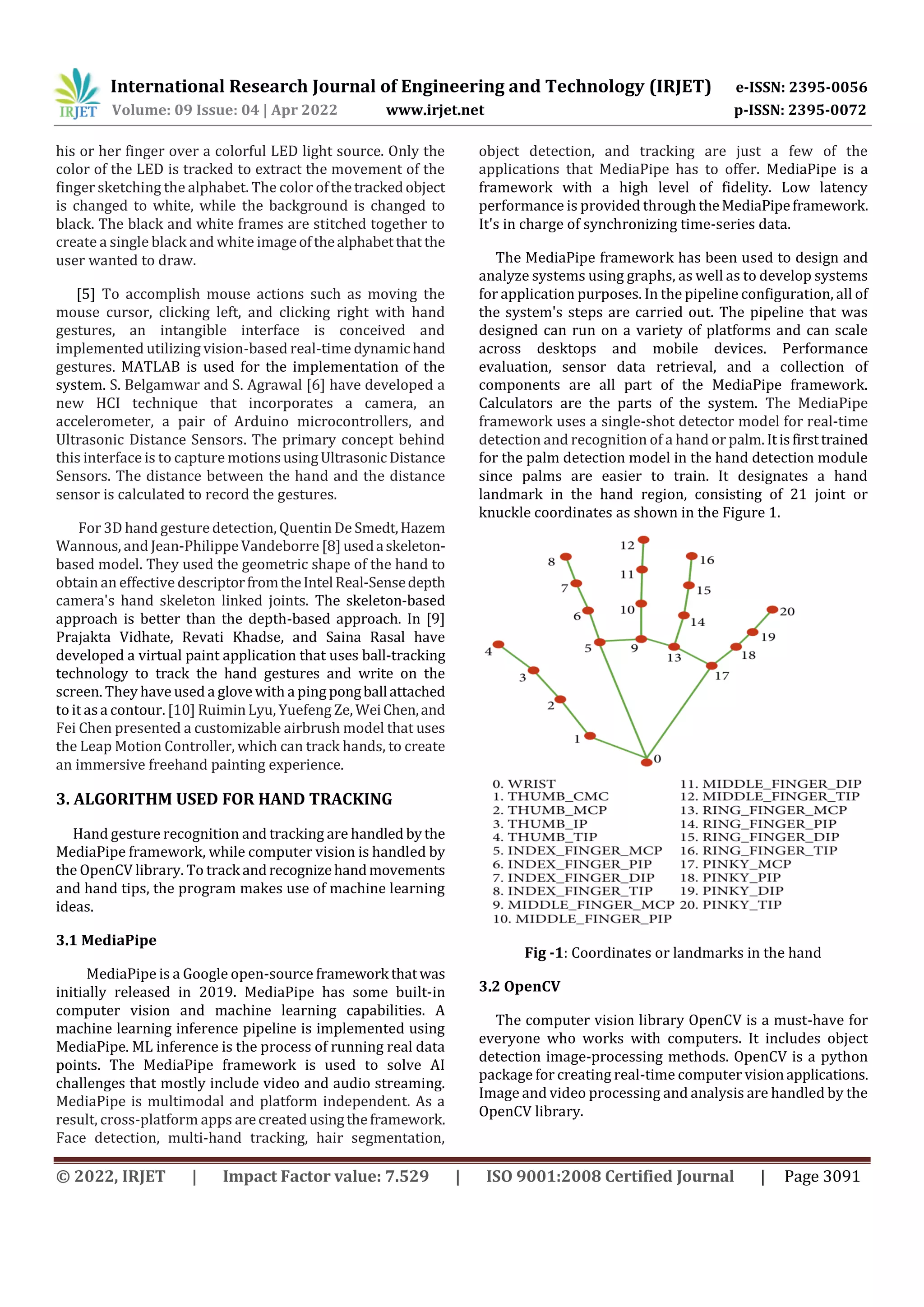 VIRTUAL PAINT APPLICATION USING HAND GESTURES | PDF