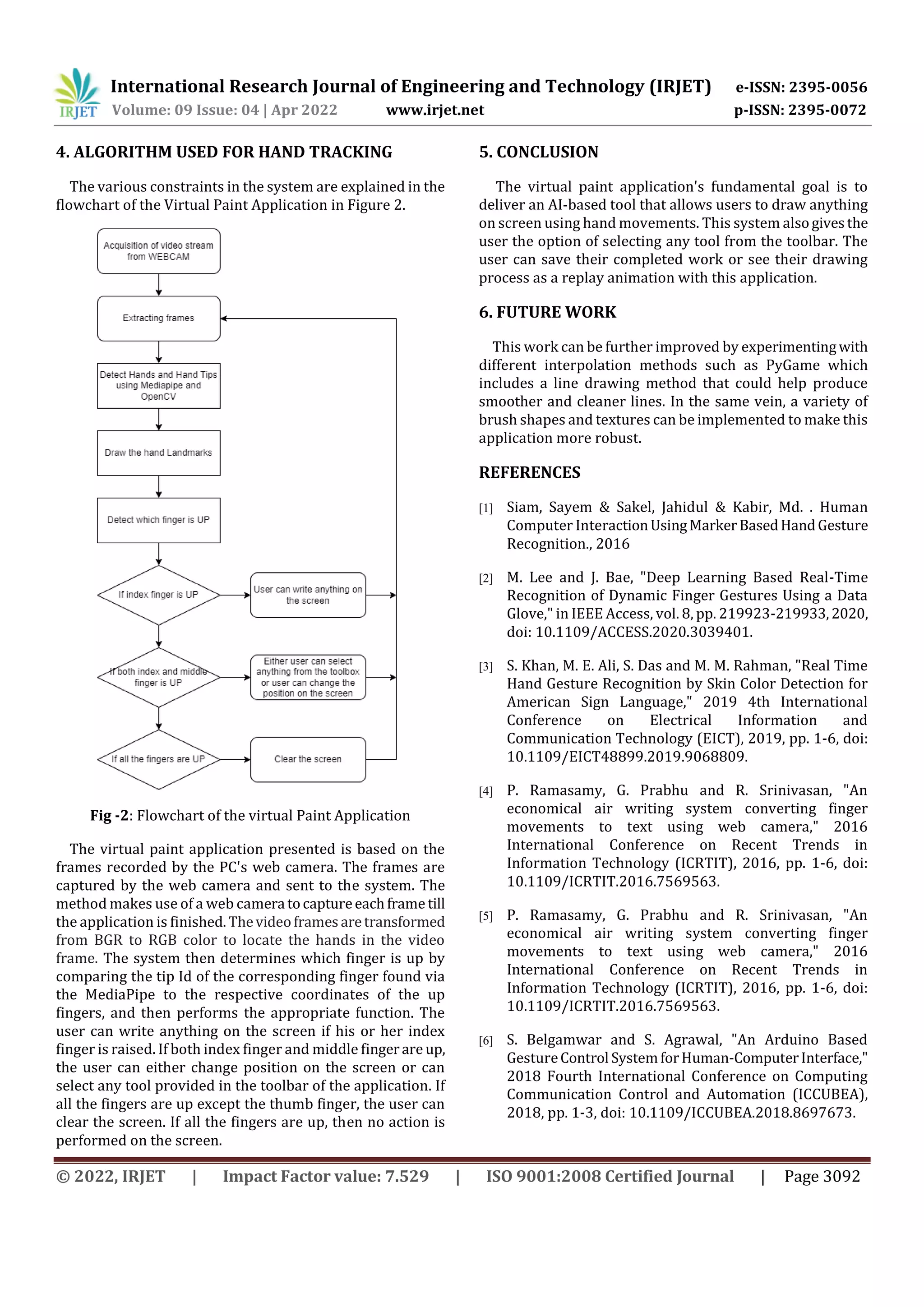 VIRTUAL PAINT APPLICATION USING HAND GESTURES | PDF