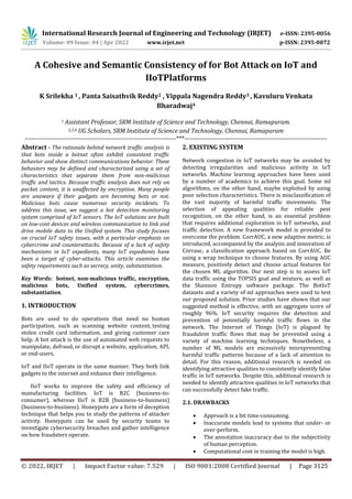 A Cohesive and Semantic Consistency of for Bot Attack on IoT and IIoTPlatforms | PDF