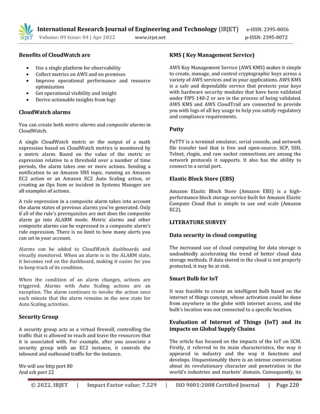Cloud Monitoring System Using Internet of Things | PDF