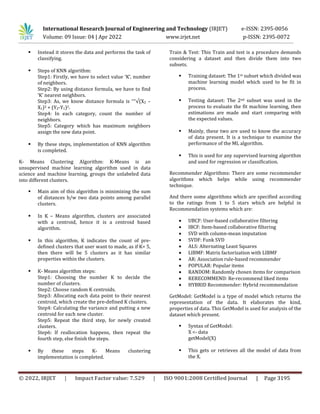 Overview of Movie Recommendation System using Machine learning by R programming Concepts | PDF