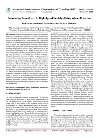 Increasing Downforce In High-Speed Vehicles Using Wheel Rotation | PDF