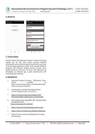 Automatic Android Telecaller App Using REST API | PDF