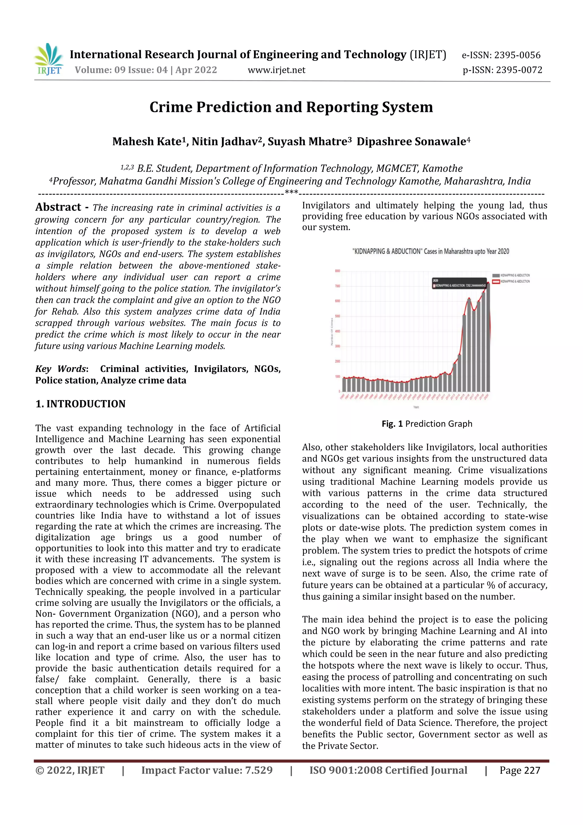 Crime Prediction and Reporting System | PDF