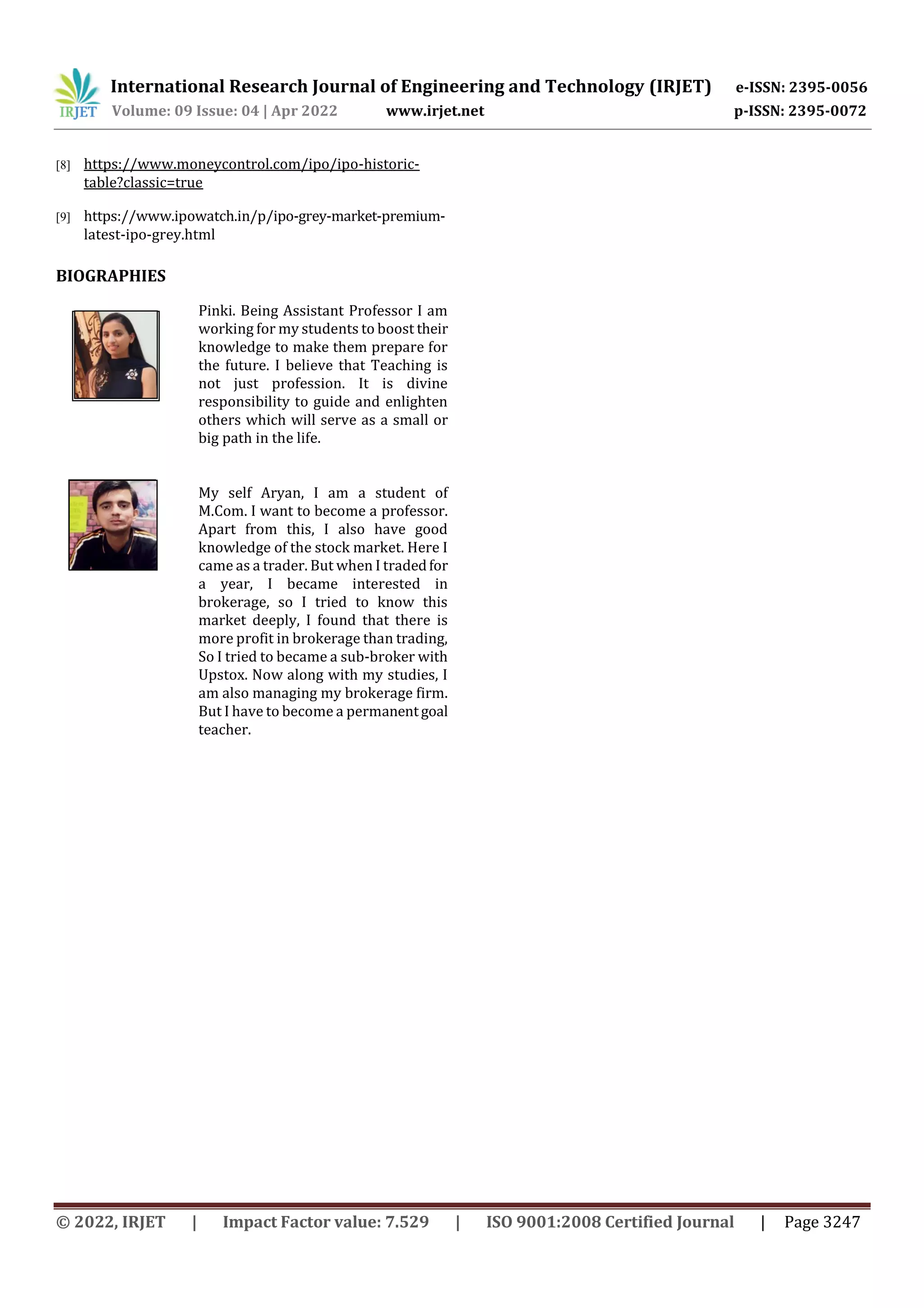 Grey Market Premium and IPO Listing Gain | PDF