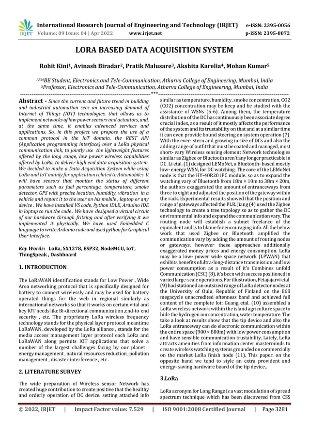LORA BASED DATA ACQUISITION SYSTEM | PDF