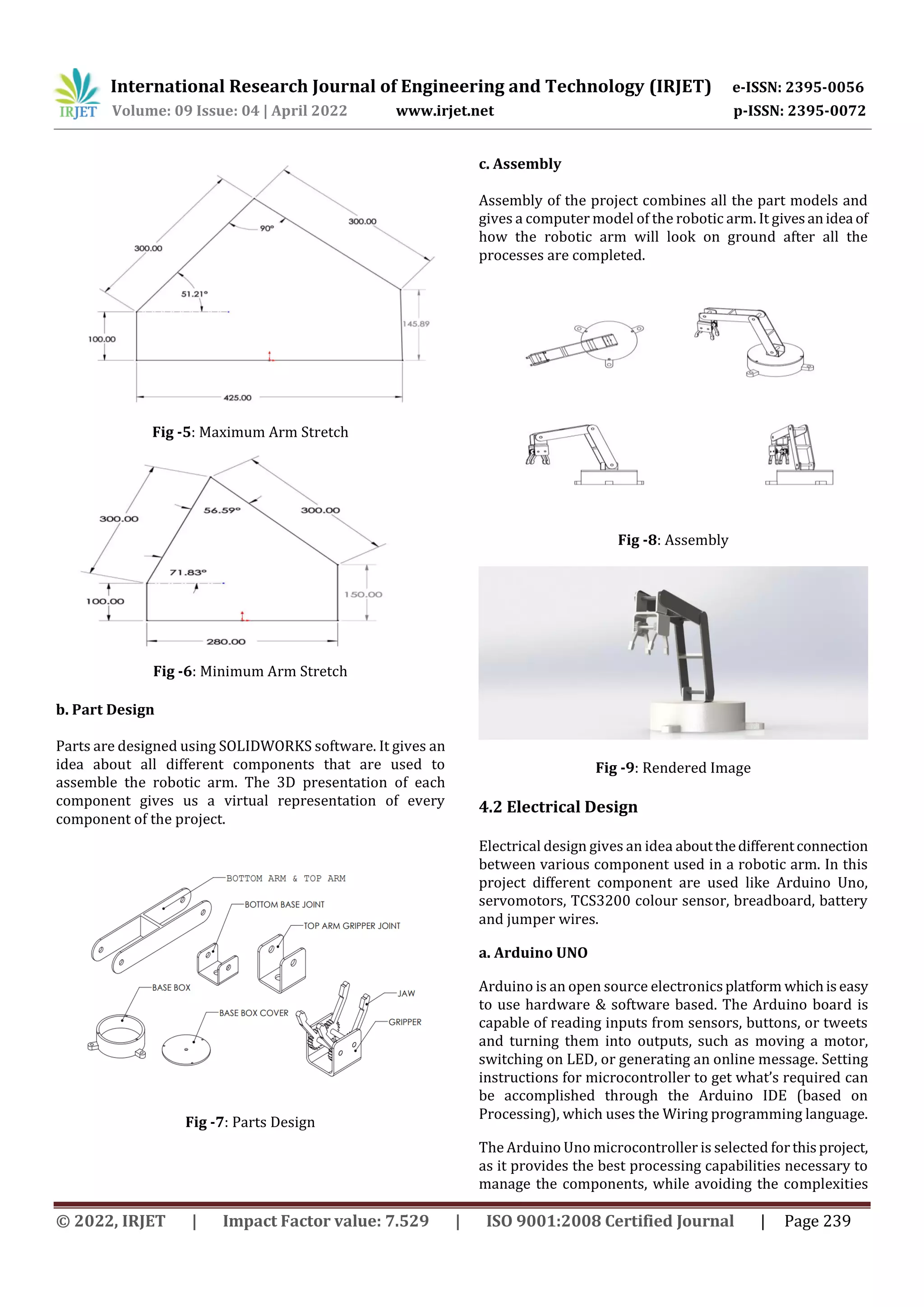 Design, Analysis and Fabrication of Pick & Place Colour Sorting Robotic Arm | PDF