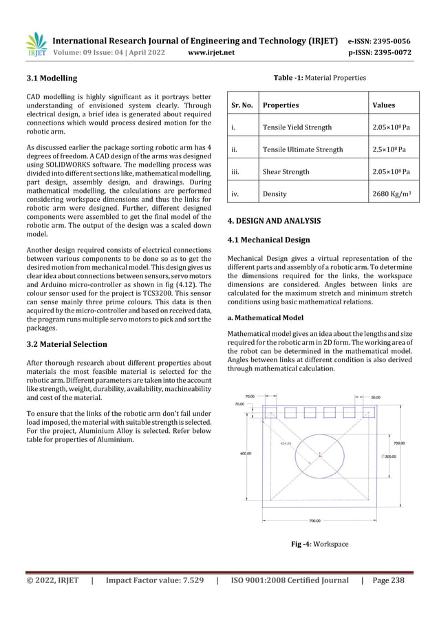 Design, Analysis and Fabrication of Pick & Place Colour Sorting Robotic Arm | PDF