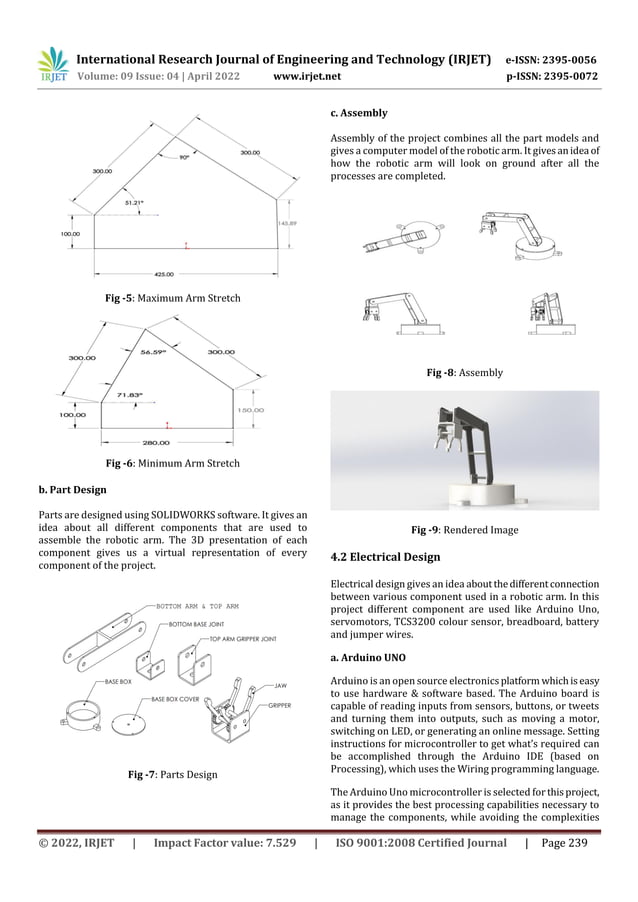 Design, Analysis and Fabrication of Pick & Place Colour Sorting Robotic Arm | PDF