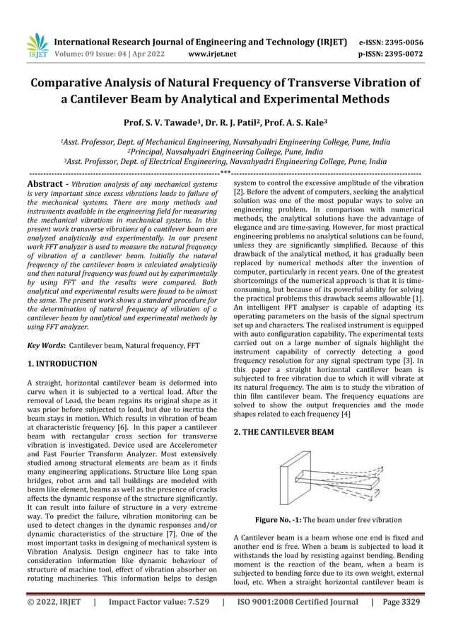 Comparative Analysis of Natural Frequency of Transverse Vibration of a ...
