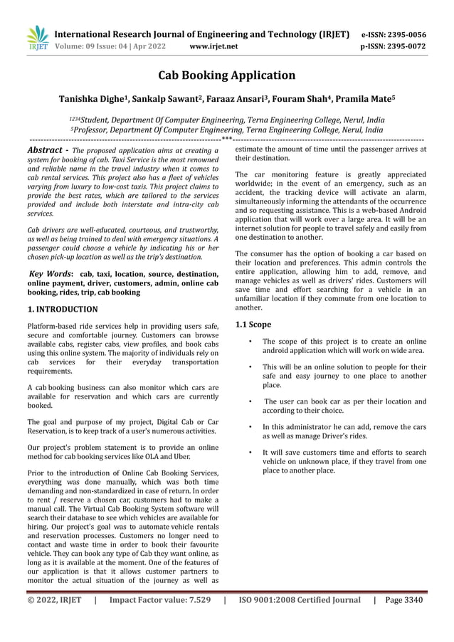 Cab Booking Application | PDF | Auto Rentals | Automotive