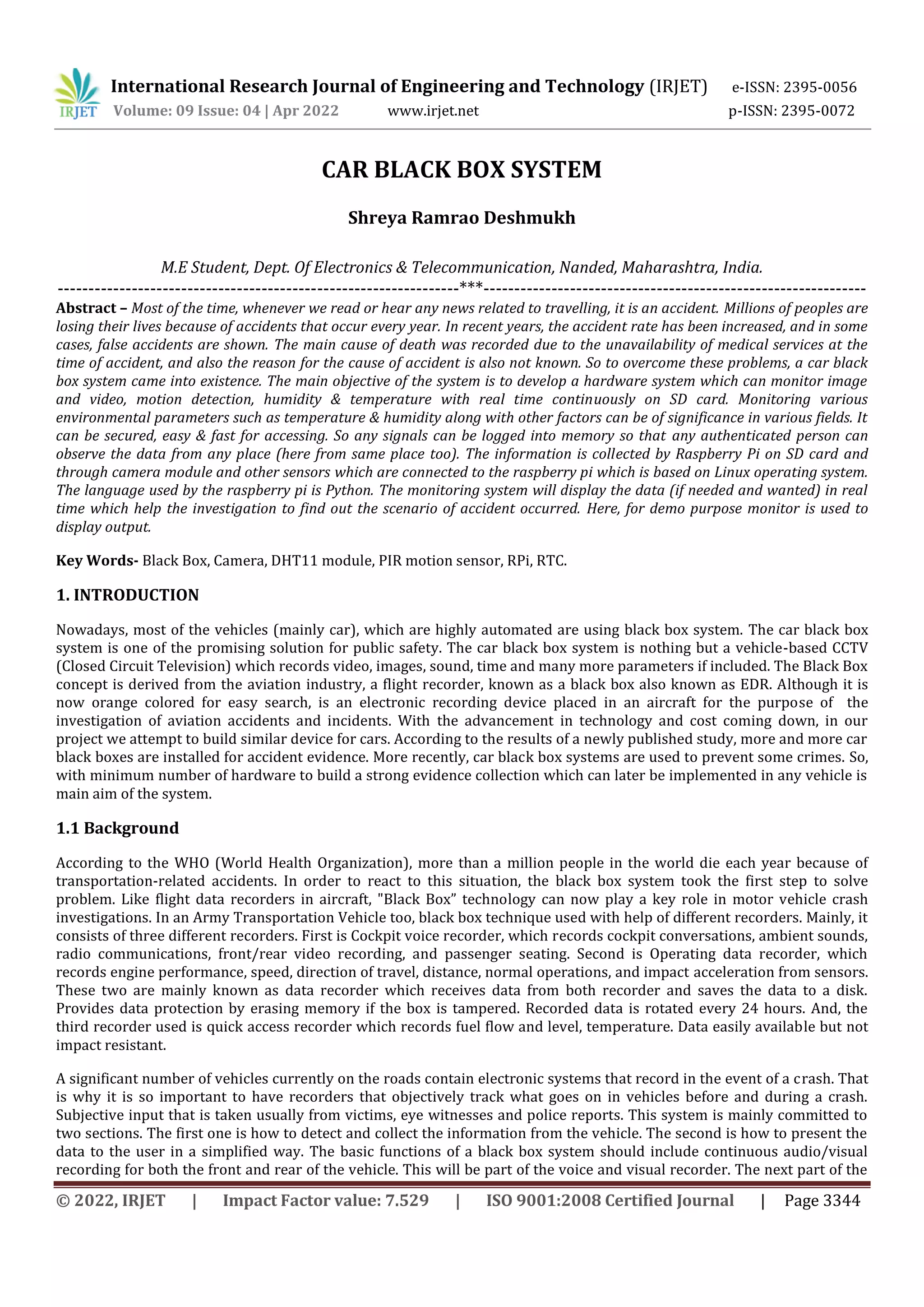 CAR BLACK BOX SYSTEM | PDF