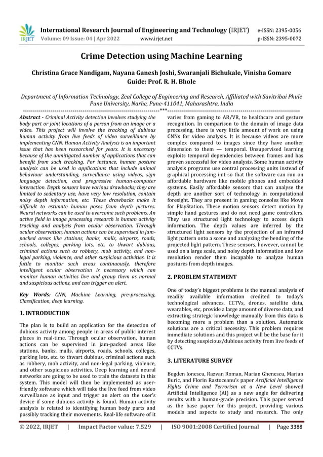 Crime Detection using Machine Learning | PDF
