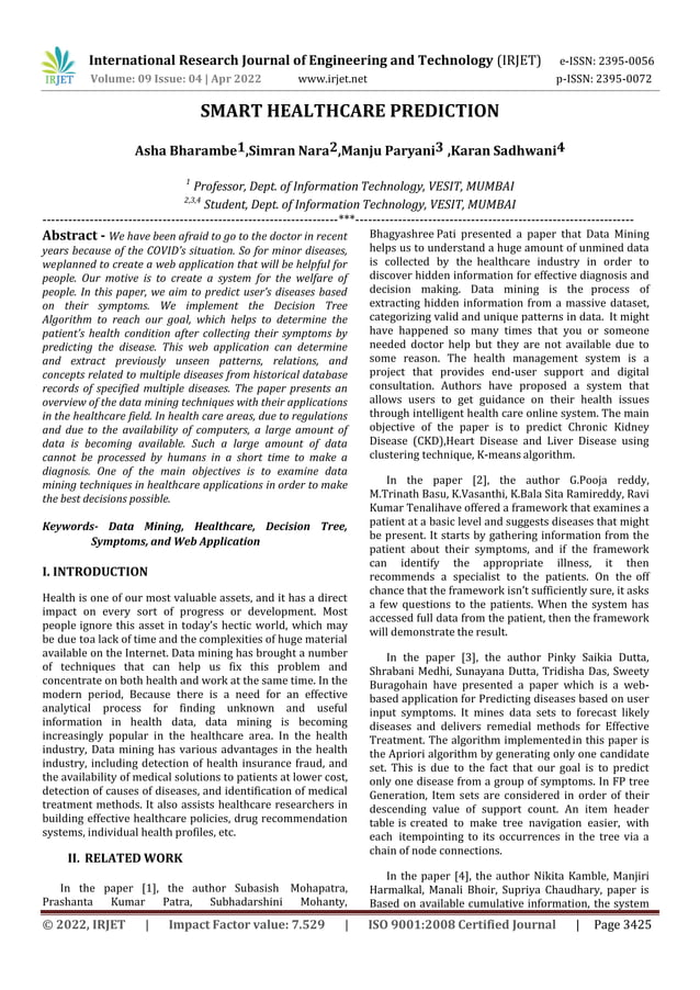 SMART HEALTHCARE PREDICTION | PDF | Databases | Computer Software and Applications