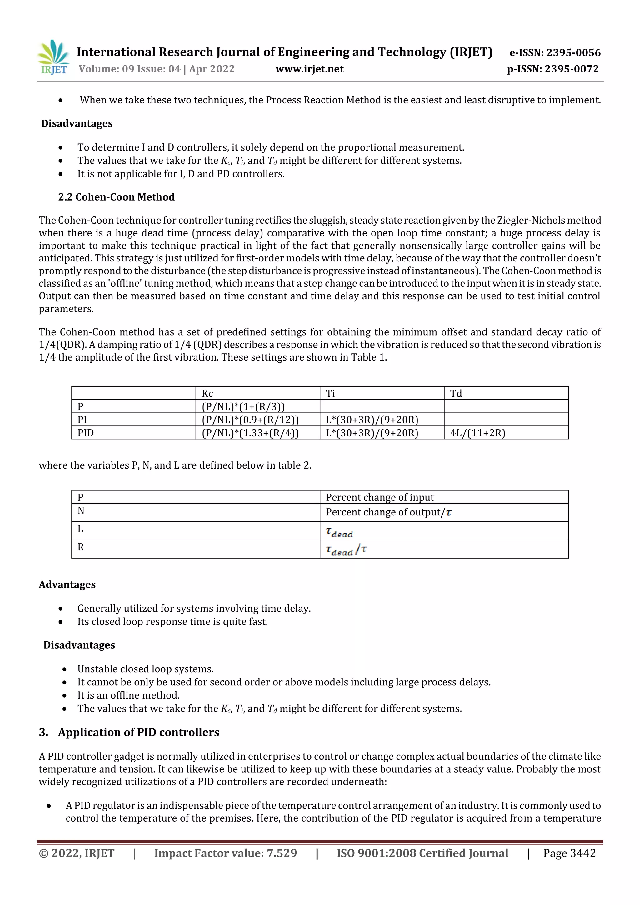 Classical Techniques for PID Tunning: Review | PDF