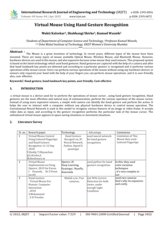 Virtual Mouse Using Hand Gesture Recognition | PDF