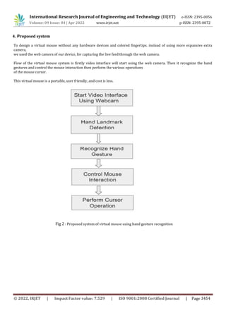 Virtual Mouse Using Hand Gesture Recognition | PDF