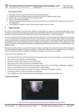 Virtual Mouse Using Hand Gesture Recognition | PDF