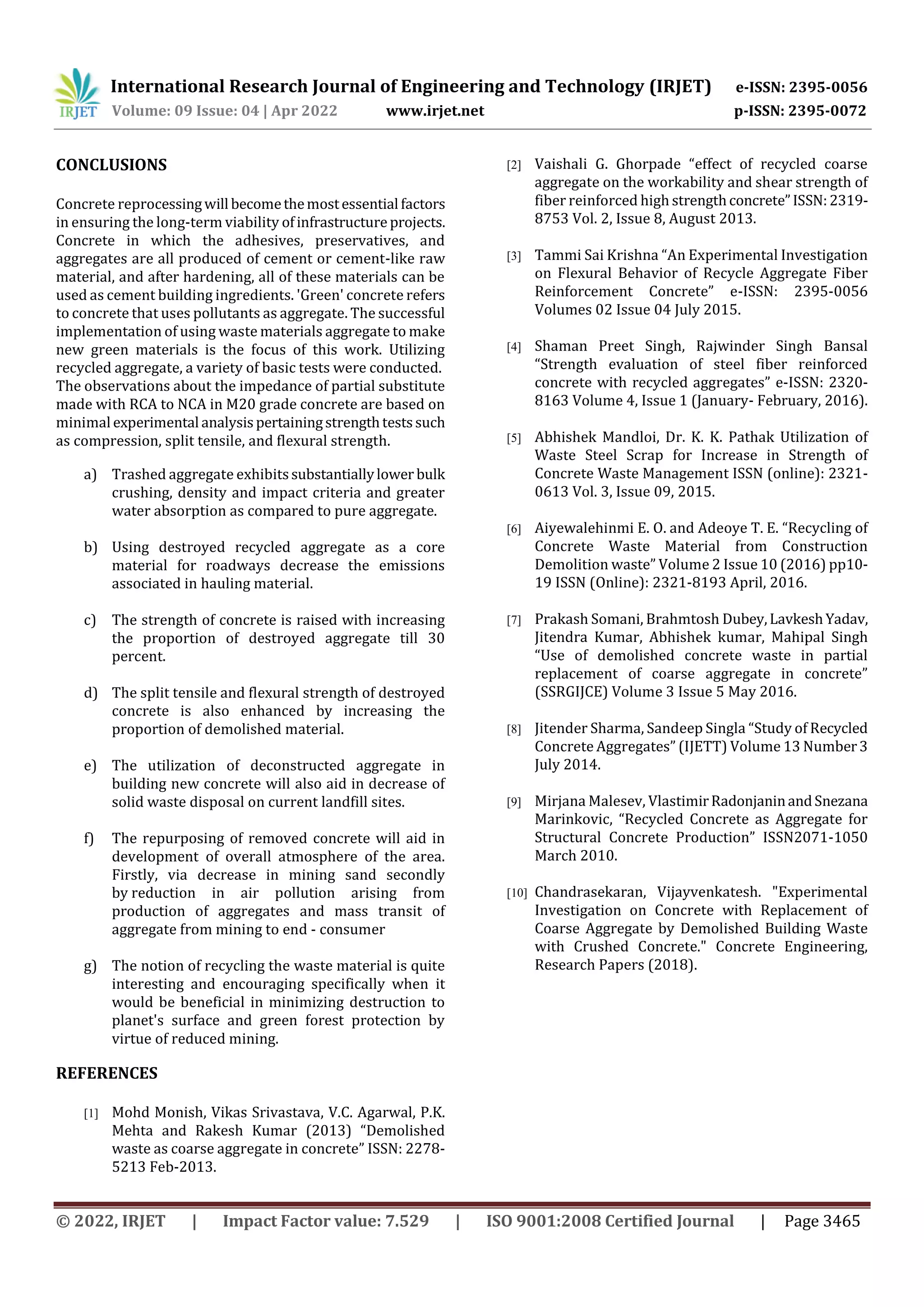 Experimental Research on Strength of Demolished Construction Waste as ...