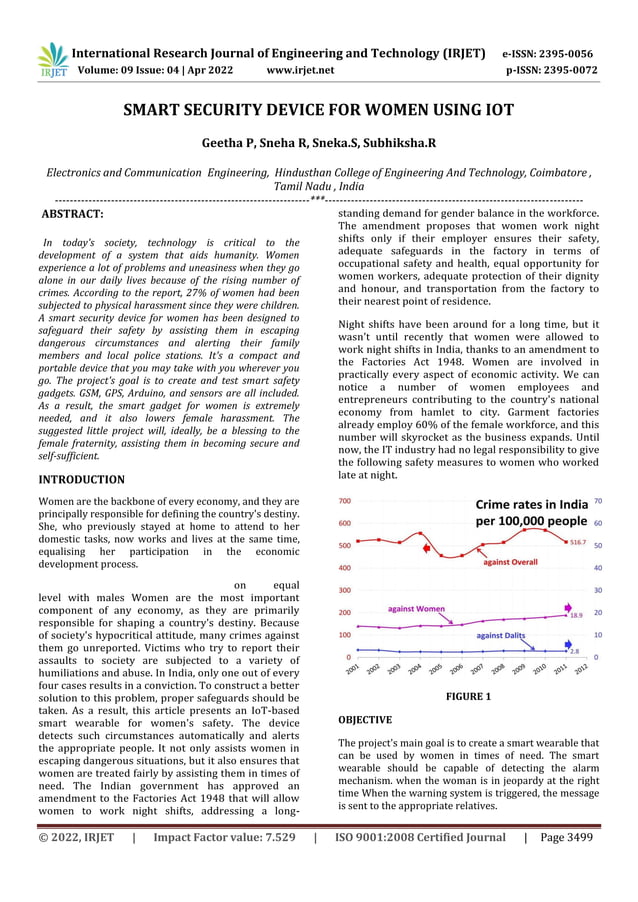 SMART SECURITY DEVICE FOR WOMEN USING IOT | PDF