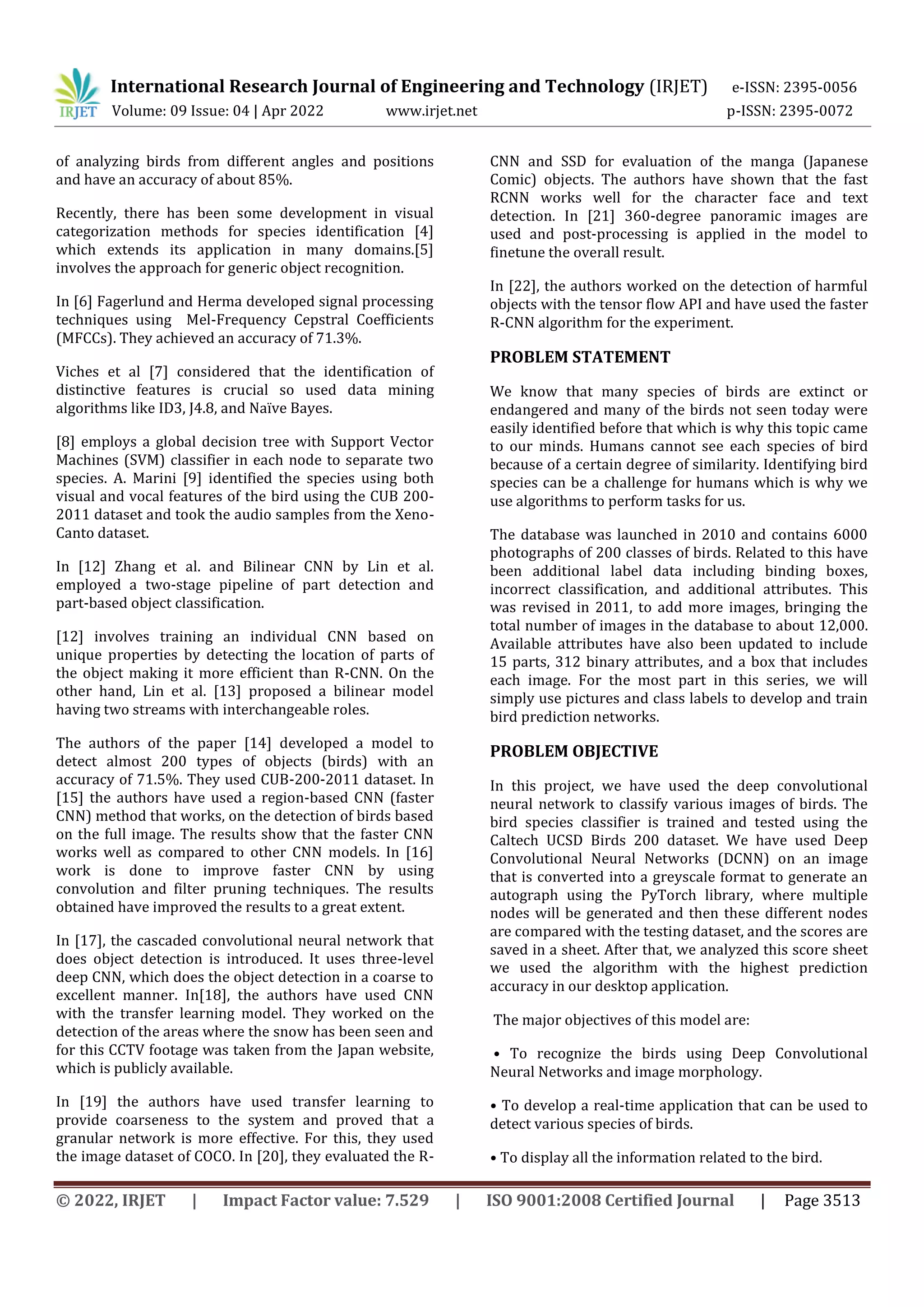 Birds Identification System using Deep Learning | PDF | Birdwatching ...