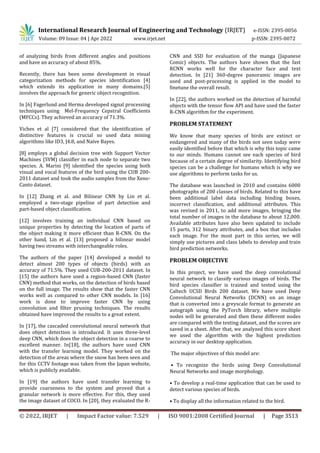 Birds Identification System using Deep Learning | PDF | Birdwatching | Hobbies & Interests