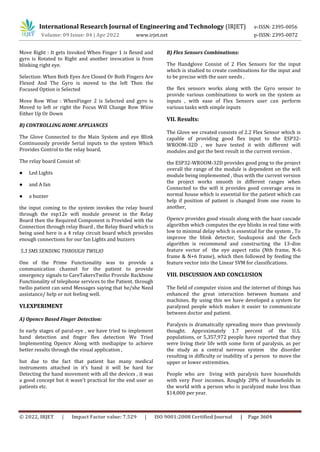 Eye Blink and Hand Gesture detection For Aid of Paralyzed Patients | PDF