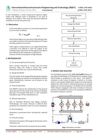 Compression Ignition Engine Performance Analysis at High Altitude Using Computational Technique ...