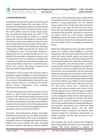 A Review on Fire Fighting Robot | PDF