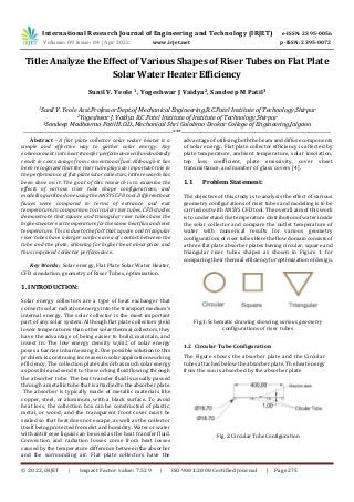 Title: Analyze the Effect of Various Shapes of Riser Tubes on Flat ...