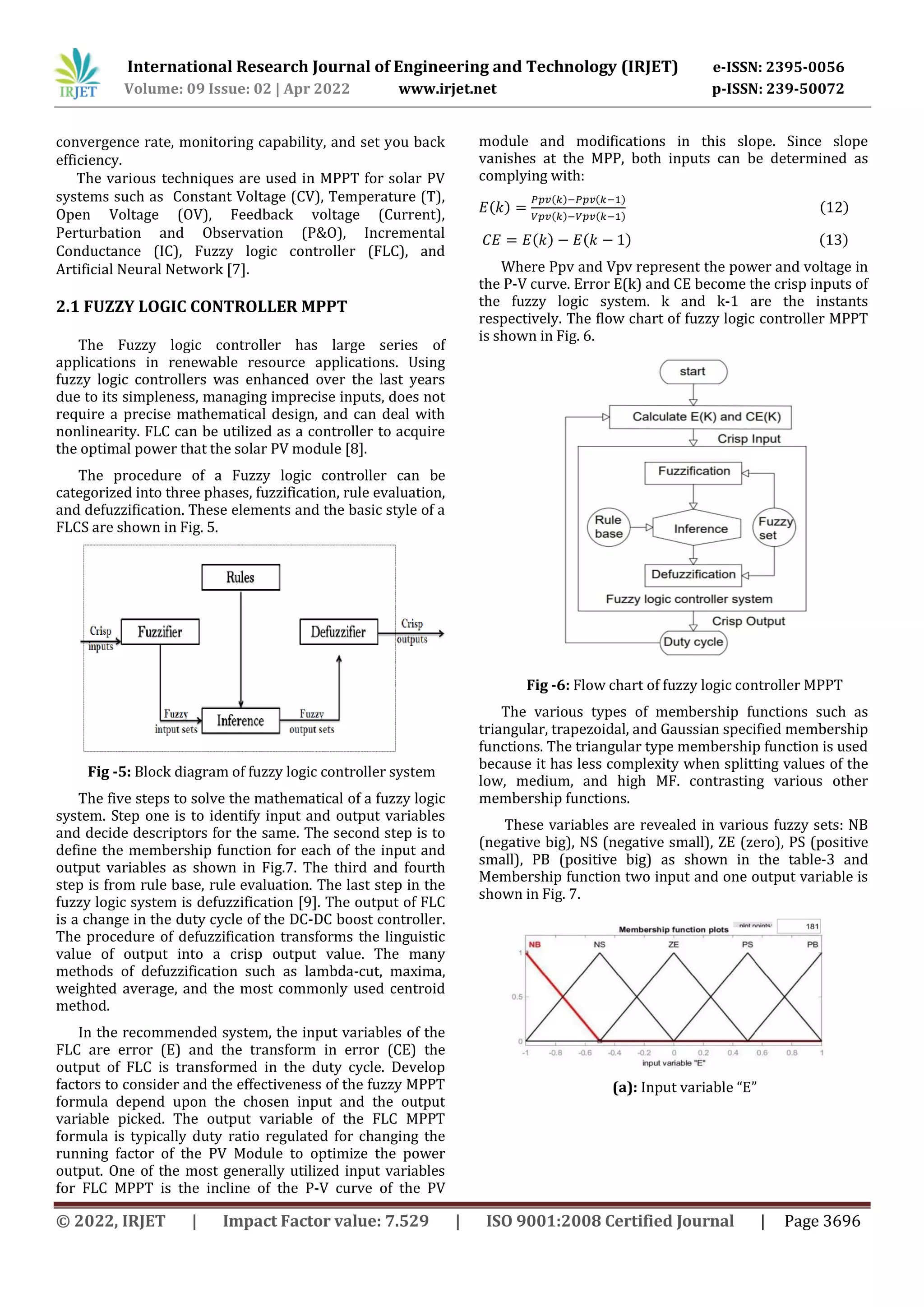 Solar Photovoltaic System using FLC MPPT Technique | PDF