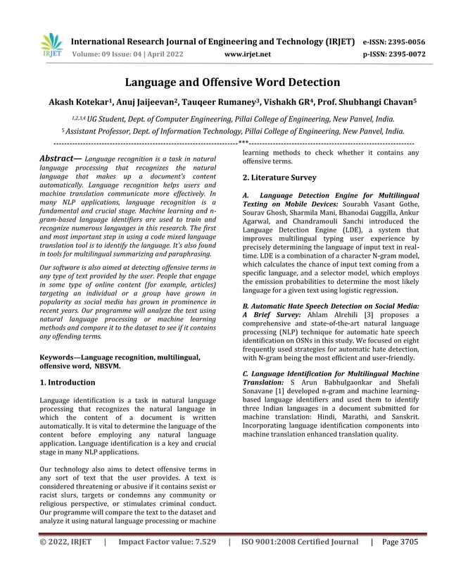 Language and Offensive Word Detection | PDF | Programming Languages | Computing