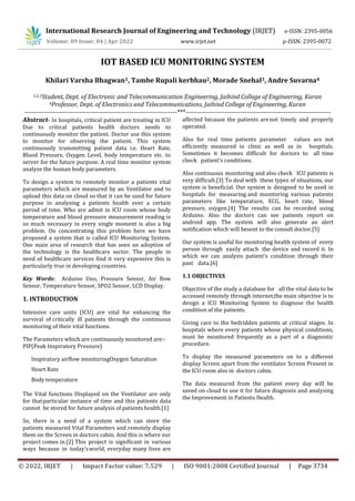 IOT BASED ICU MONITORING SYSTEM | PDF