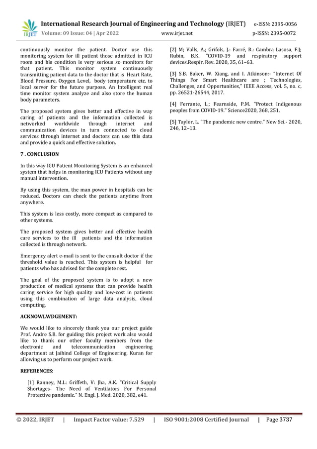 IOT BASED ICU MONITORING SYSTEM | PDF