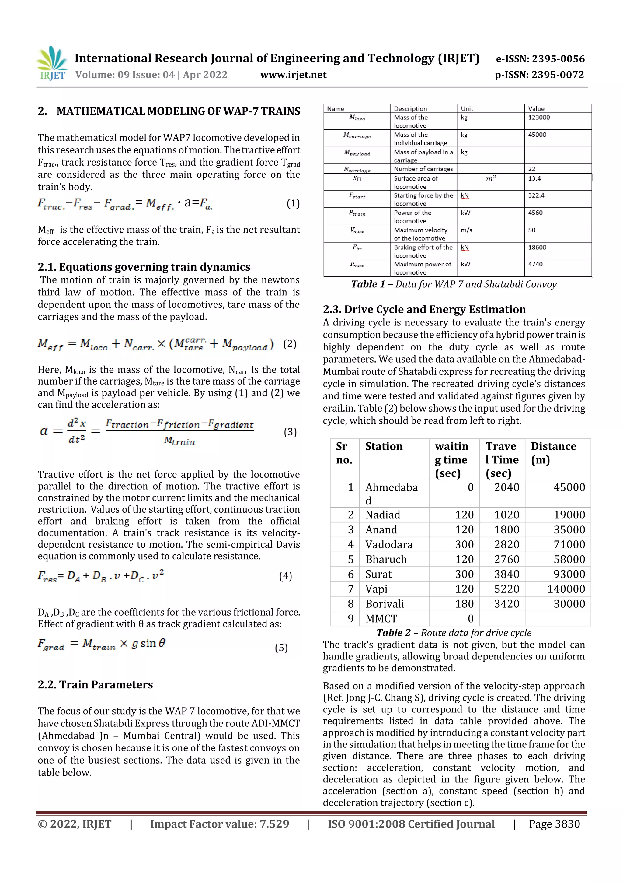 Regenerative Braking in Indian Locomotives: A model involving the use ...