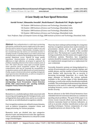 A Case Study on Face Spoof Detection | PDF | Information and Network Security | Computing