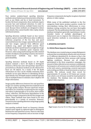 A Case Study on Face Spoof Detection | PDF | Information and Network Security | Computing