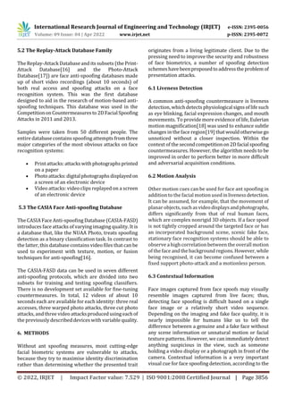 A Case Study on Face Spoof Detection | PDF | Information and Network Security | Computing
