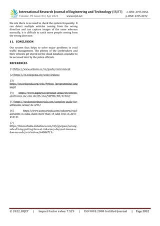 Wrong-way vehicle motion detection system | PDF | Auto Safety ...