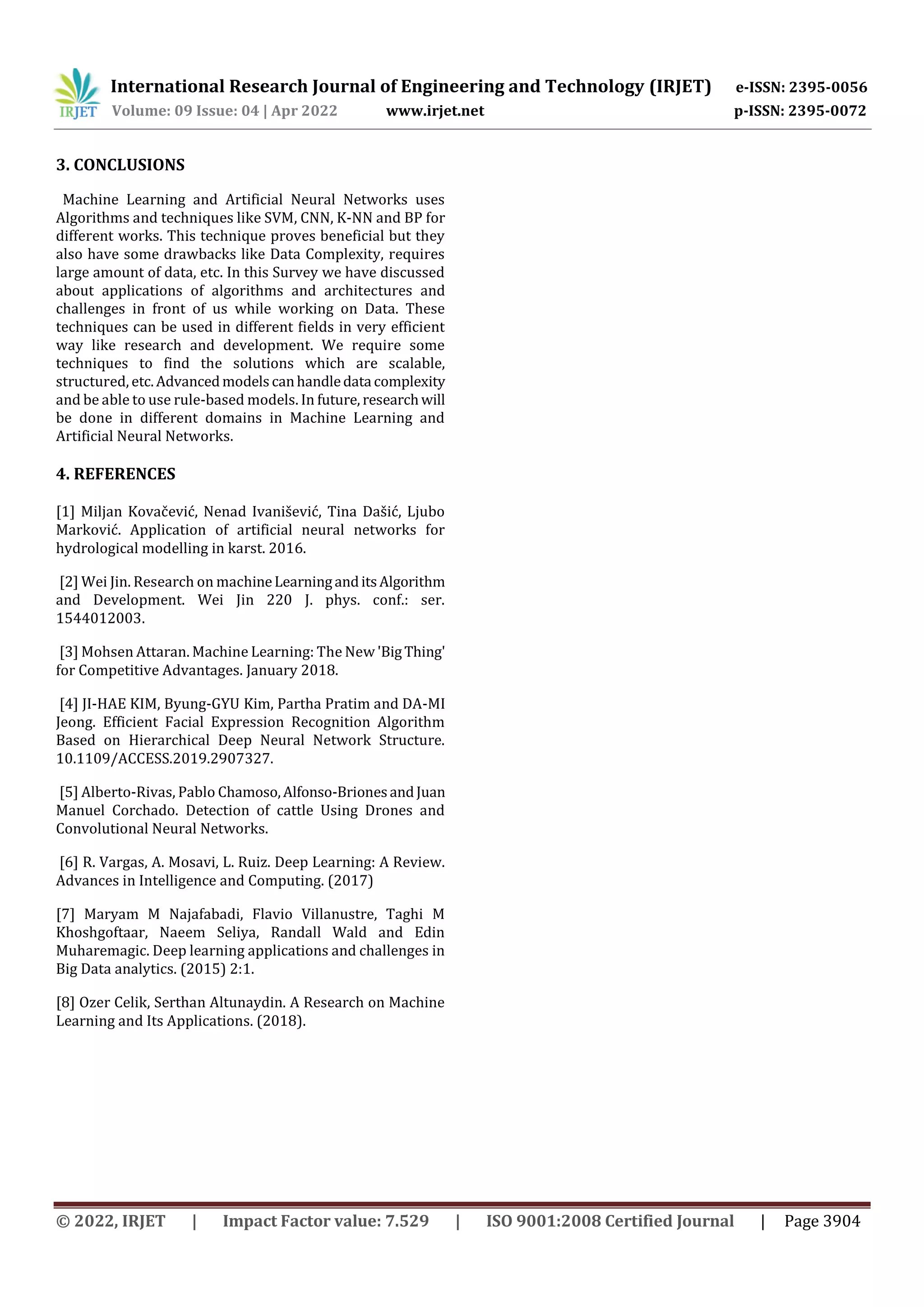 A survey on Machine Learning and Artificial Neural Networks | PDF