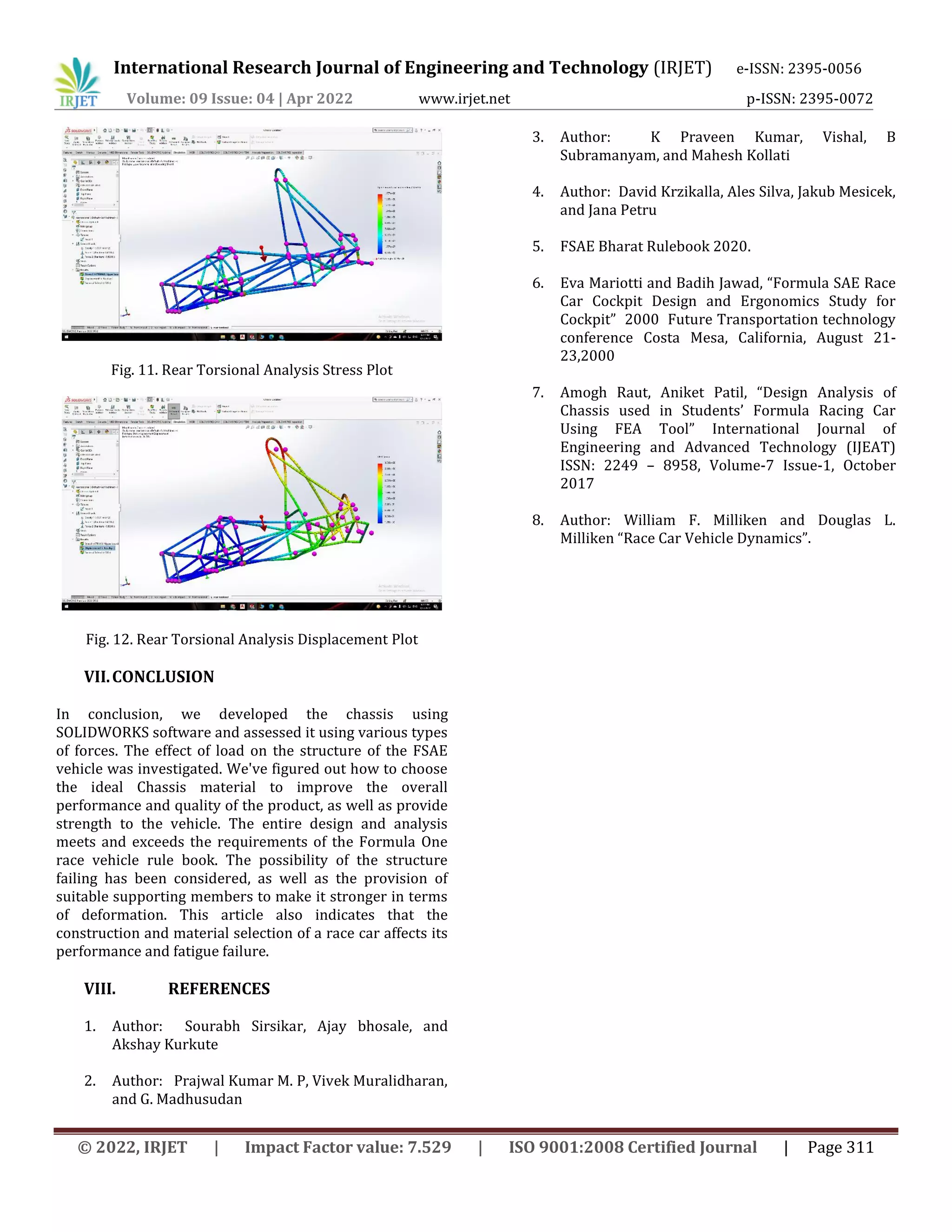 STATIC STRUCTURAL ANALYSIS OF CHASSIS IN COMPLIANCE WITH INTERNATIONAL ...