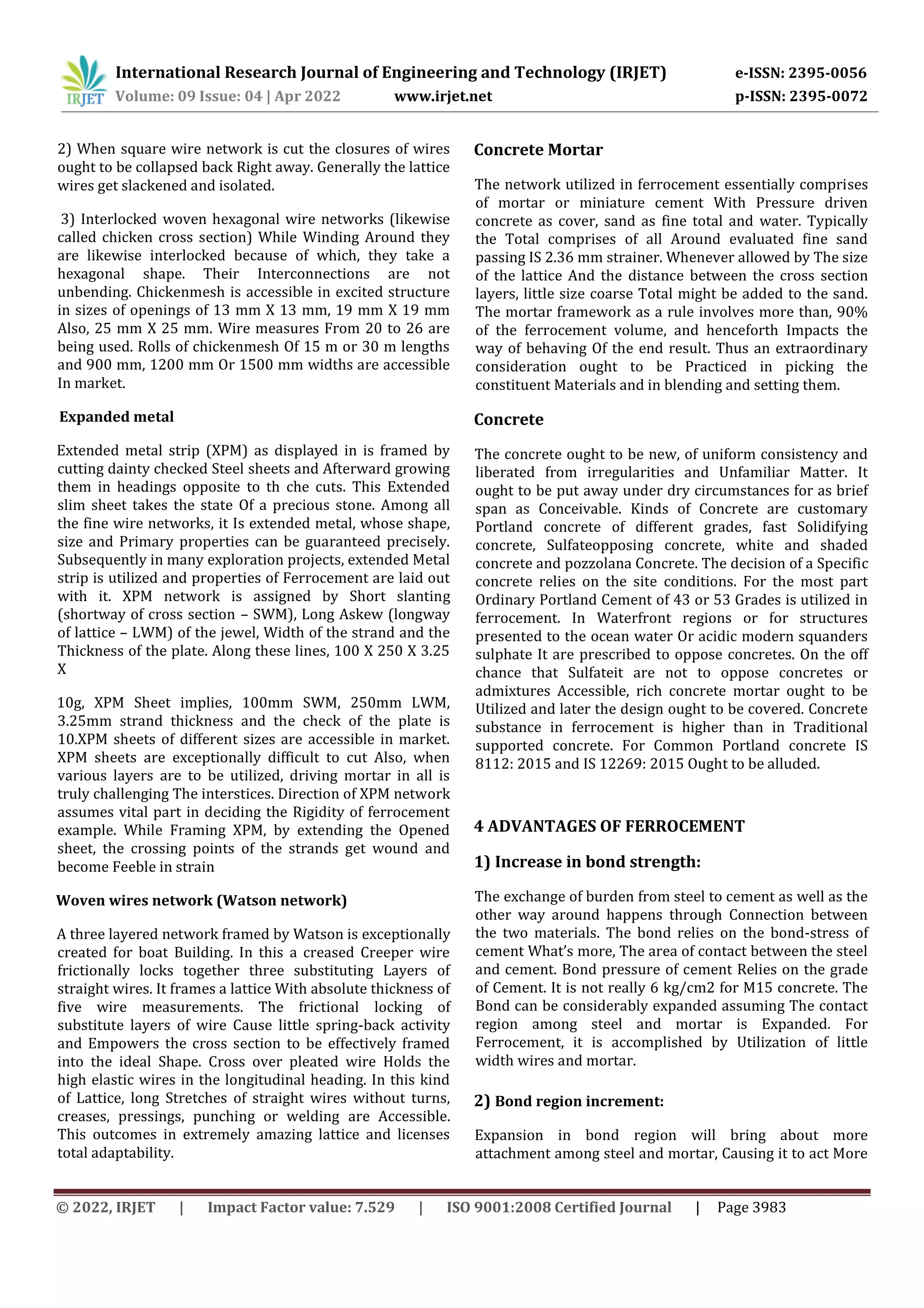 ECO-FRIENDLY ENVIRONMENTAL FERROCEMENT CHECK DAM | PDF