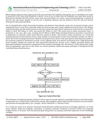 A Comparative Study on Online Transaction Fraud Detection by using Machine Learning and Python | PDF