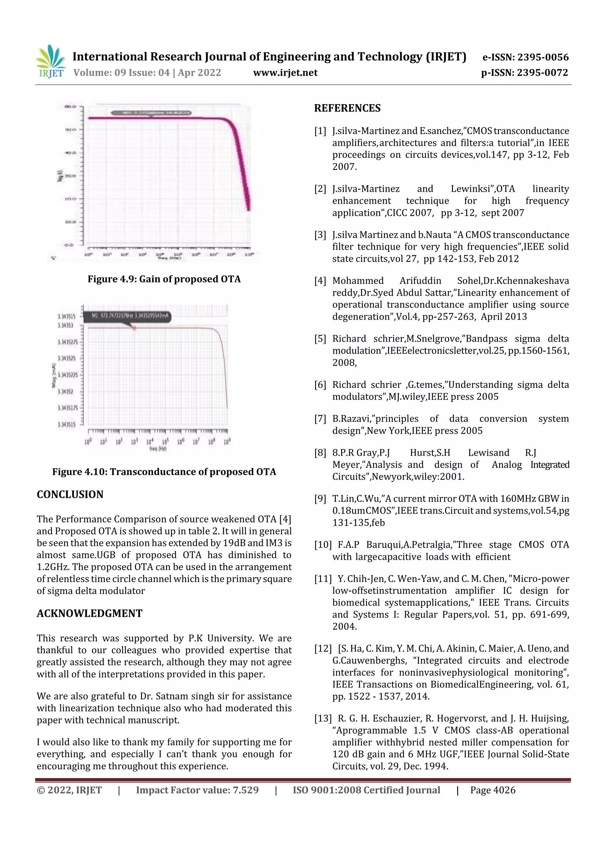 Operational Transconductance Amplifier on High Gain | PDF