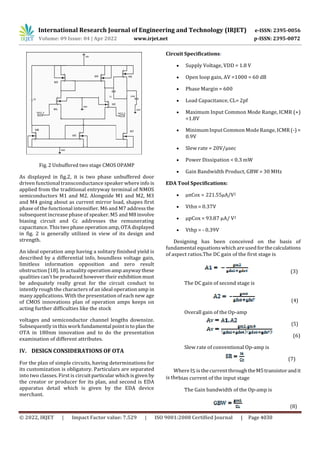 Analysis & Performance of Operational Transconductance Amplifier at ...
