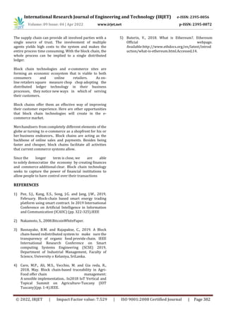 AGRO TRADE: A BLOCKCHAIN BASED DECENTRALIZED PLATFORM FOR TRADING AND AGRICULTURAL PRODUCTS | PDF