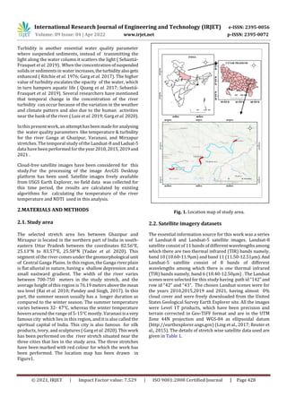 Monitoring NDTI-River Temperature relationship along the river ganga in the segments around ...