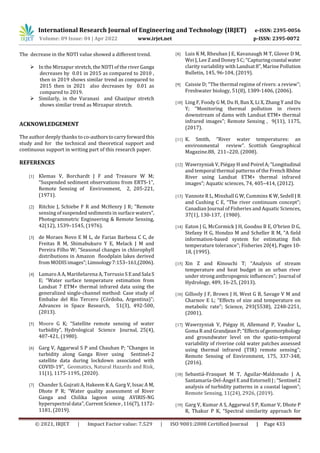 Monitoring NDTI-River Temperature relationship along the river ganga in the segments around ...